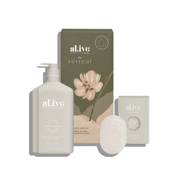 Alive Body The Retreat Collection Shower Gift Set - Sea Cotton & Cocon ...