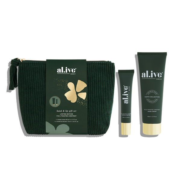Alive Body hand & lip gift set - fig & toasted chestnut - Card N All