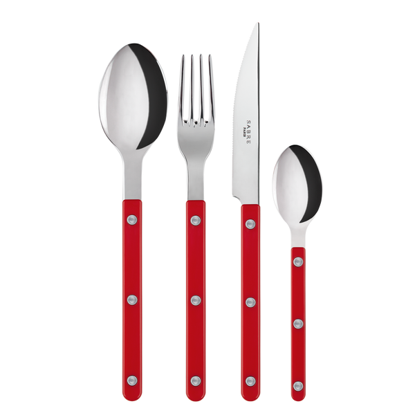 Sabre Paris Bistrot 4 Pieces Cutlery Sets - Burgundy - Card N All